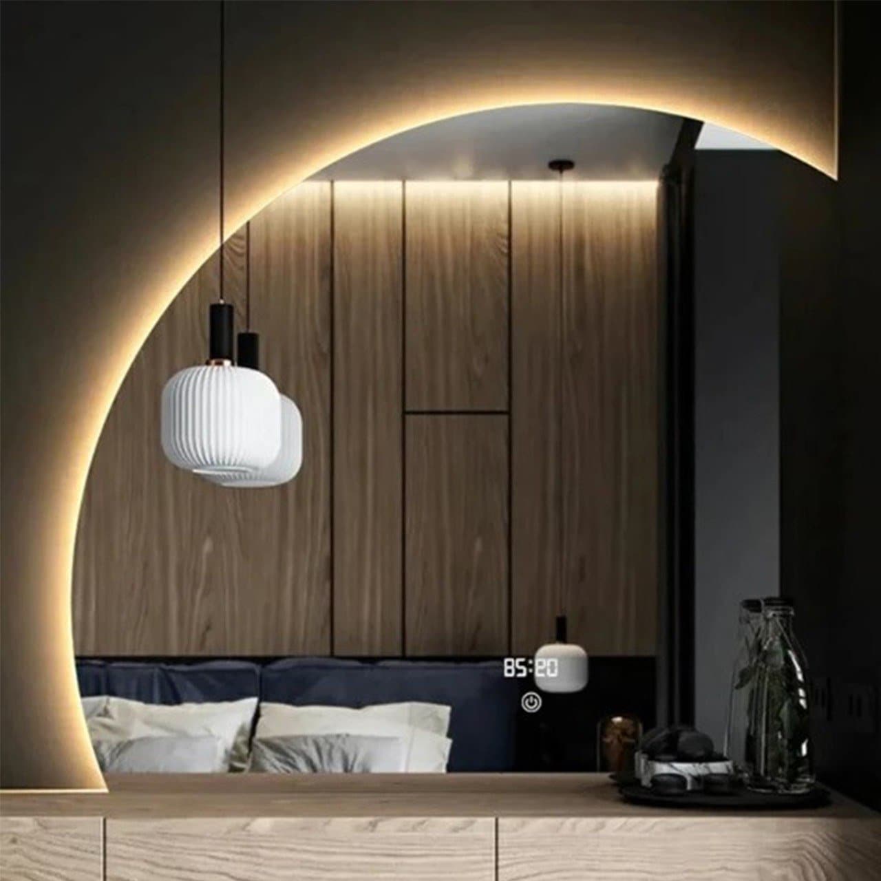 Half Circle Led Bathroom Mirror - Semi Circle Washbasin Large Mirror ...