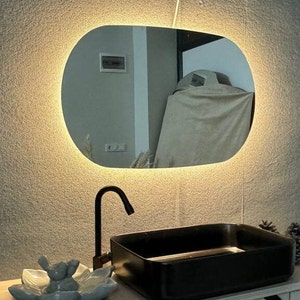 LED Lighted Mirror for Large Bathroom - Custom Size Large Wall LED ...