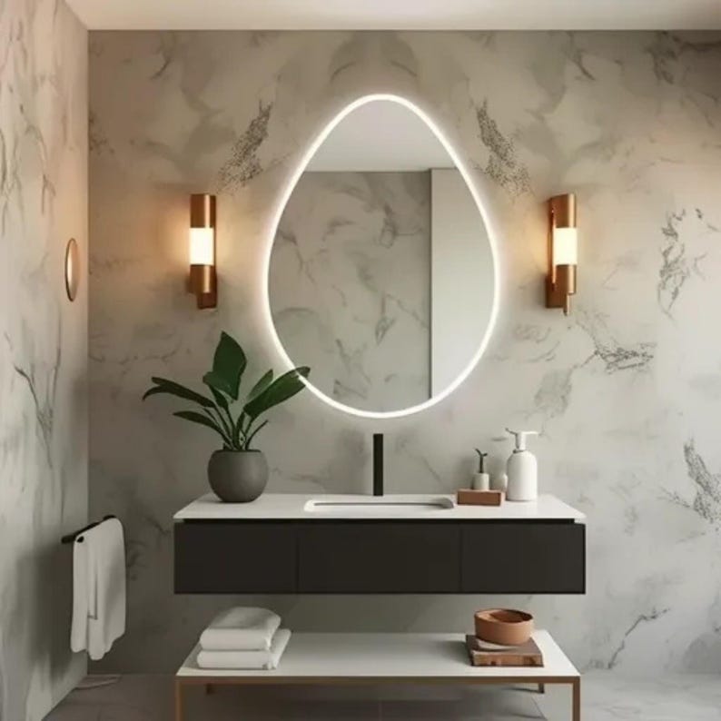 Bathroom Mirror With Led Lights Irregular Wall Led Mirror Led ...