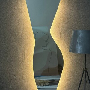 Led Full Length Lady Shaped Mirror - Full Body Women Body Mirror - Full ...