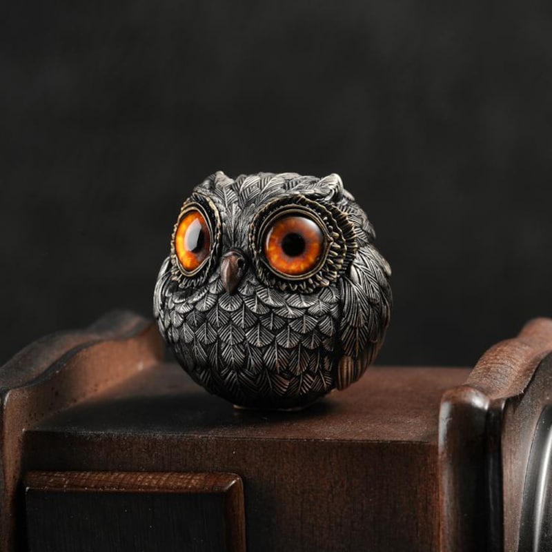 Metal Owls Figurines - Etsy