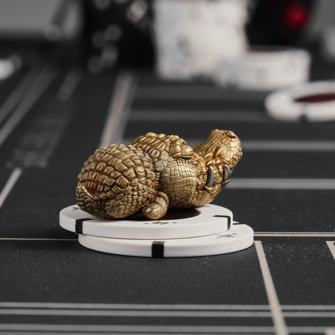 Poker Card Guard Fortune Crocodile, Fine Casting Bronze Crocodile ...
