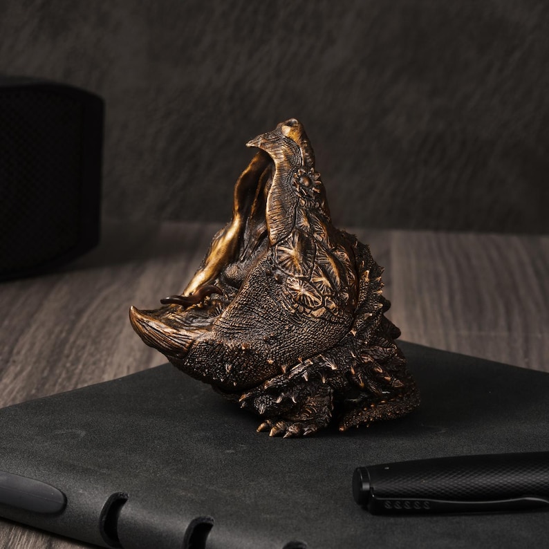 Realistic Alligator Snapping Turtle Statue, Snapping Turtle Bronze ...