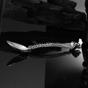Silver Skeleton Pelvis Spoon, Skull Tableware, Handmade Flatware ...