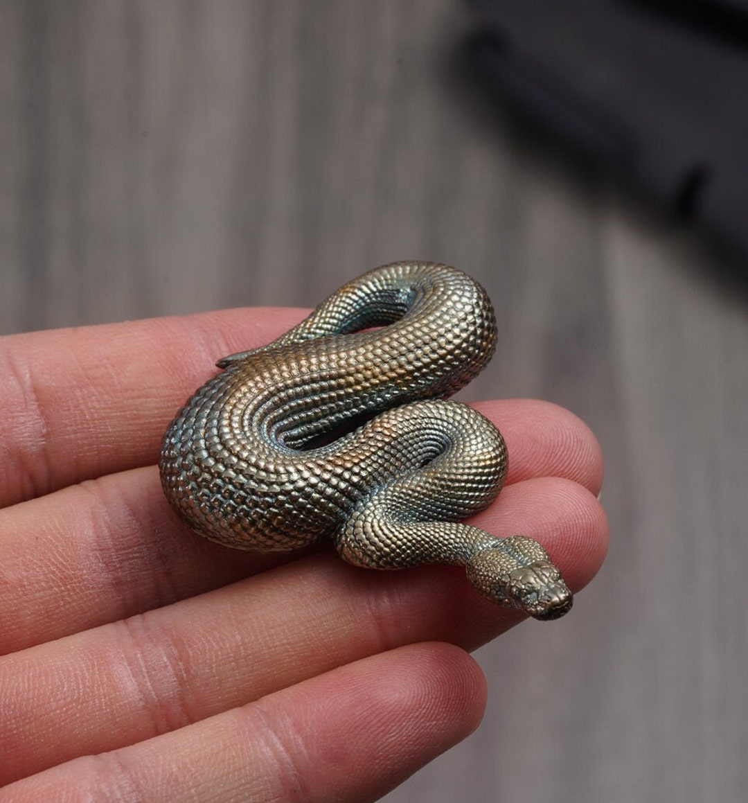 Fine Casting Python Bronze Figurine, Collectible Miniature, Snake Art ...