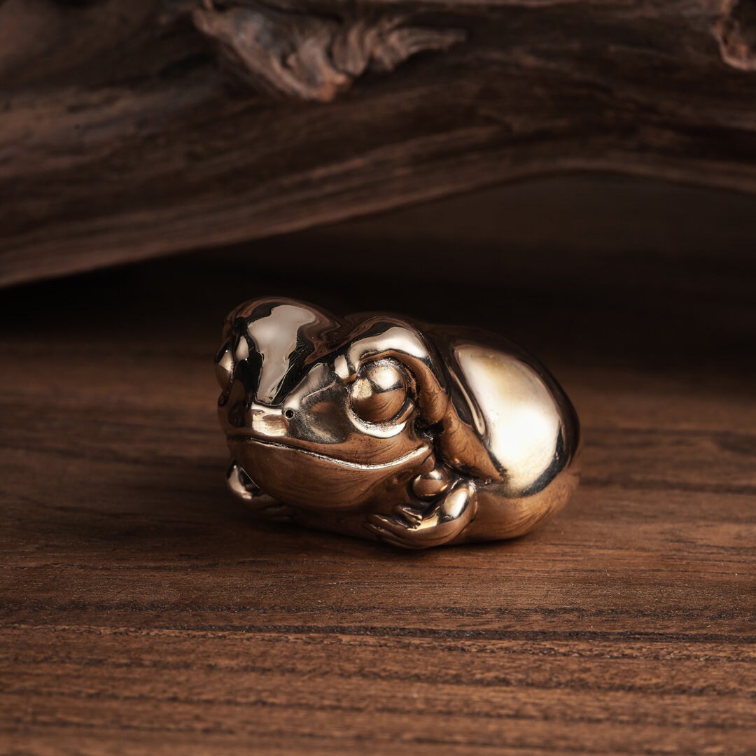 Solid Bronze Tree Frog Figurine, Handcrafted Metal Frog With Lost Wax ...