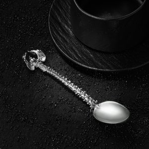 Silver Skeleton Pelvis Spoon, Skull Tableware, Handmade Flatware ...