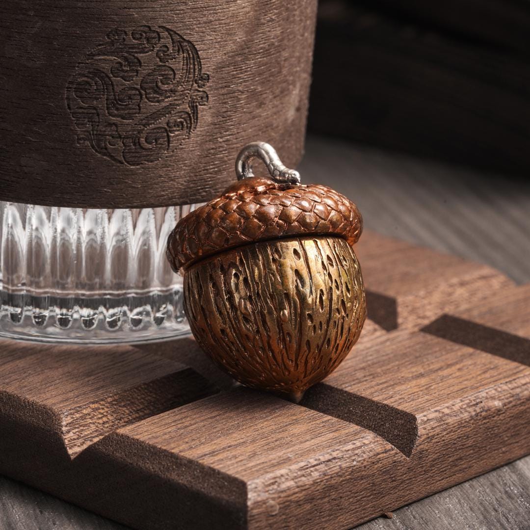 Bronze Casting Acorn Locket, Acorn Necklace, Personalized Necklace ...