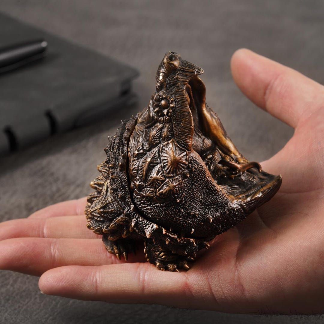 Realistic Alligator Snapping Turtle Statue, Snapping Turtle Bronze ...