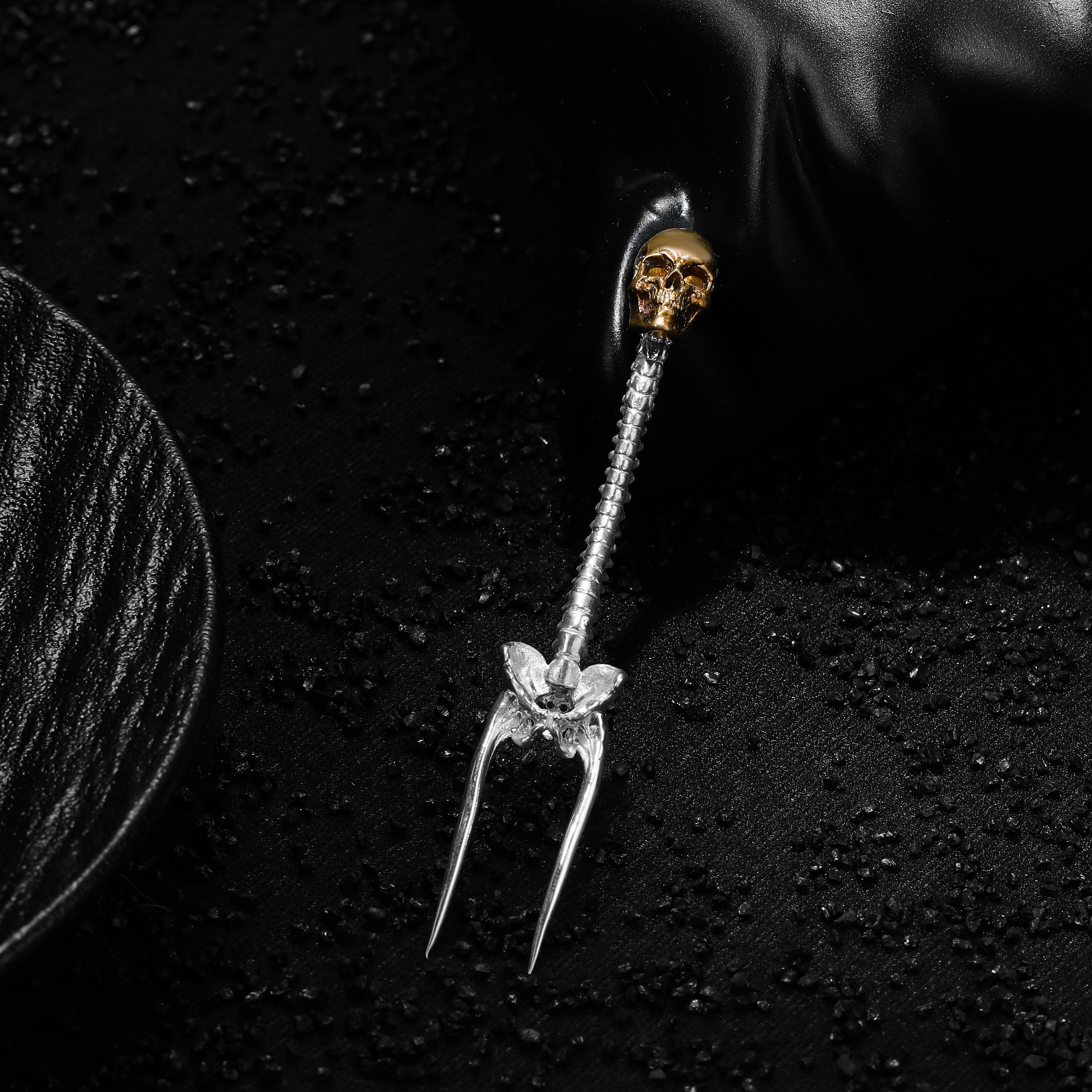 Silver Skeleton Skull Fork, Skull Tableware, Handmade Flatware, Fruit ...