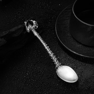 Silver Skeleton Pelvis Spoon, Skull Tableware, Handmade Flatware ...
