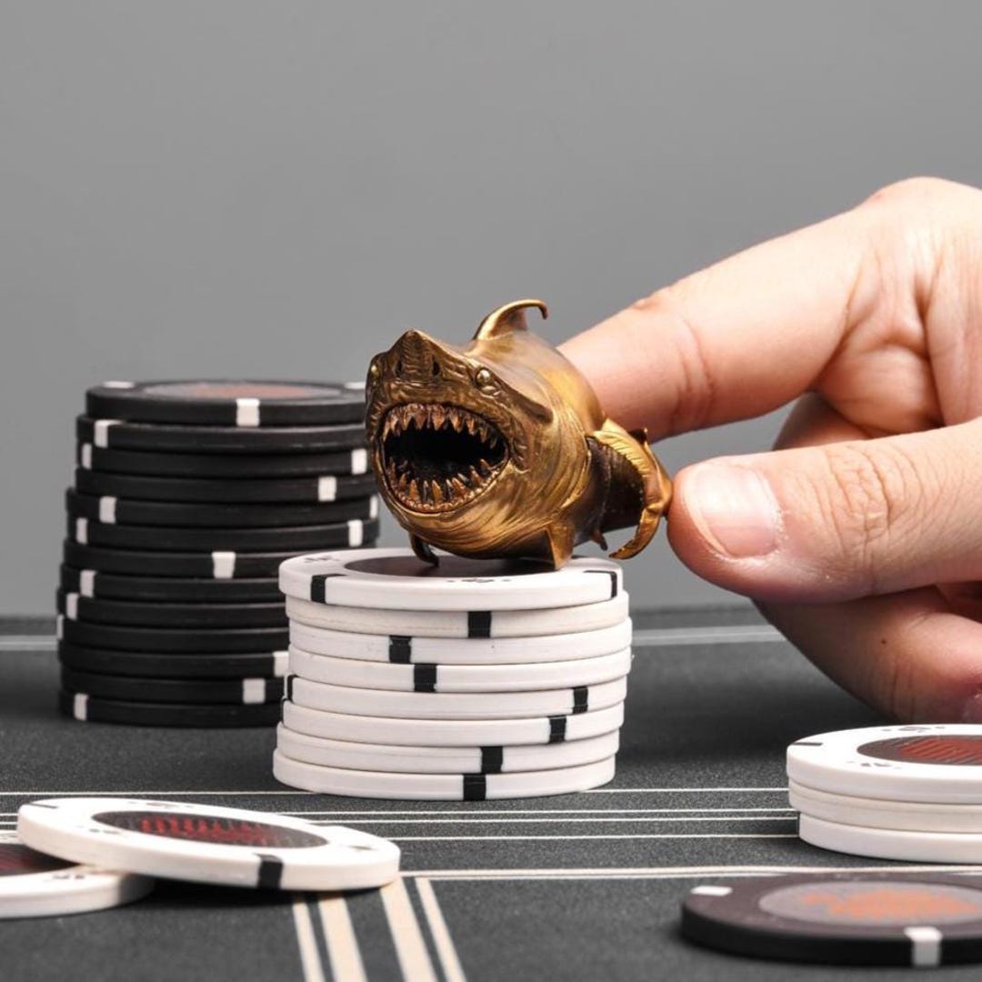 Poker Card Protectors Vintage Fierce Shark, Fish Lover Decor, Solid ...