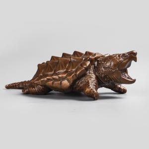 Alligator Snapping Turtle Bronze Statue, Solid Cast Tortoise Figurine ...
