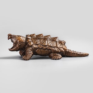 Alligator Snapping Turtle Bronze Statue, Solid Cast Tortoise Figurine ...