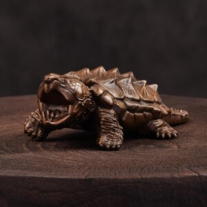 Alligator Snapping Turtle Bronze Statue, Solid Cast Tortoise Figurine ...