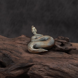 Fine Casting Python Bronze Figurine, Collectible Miniature, Snake Art ...