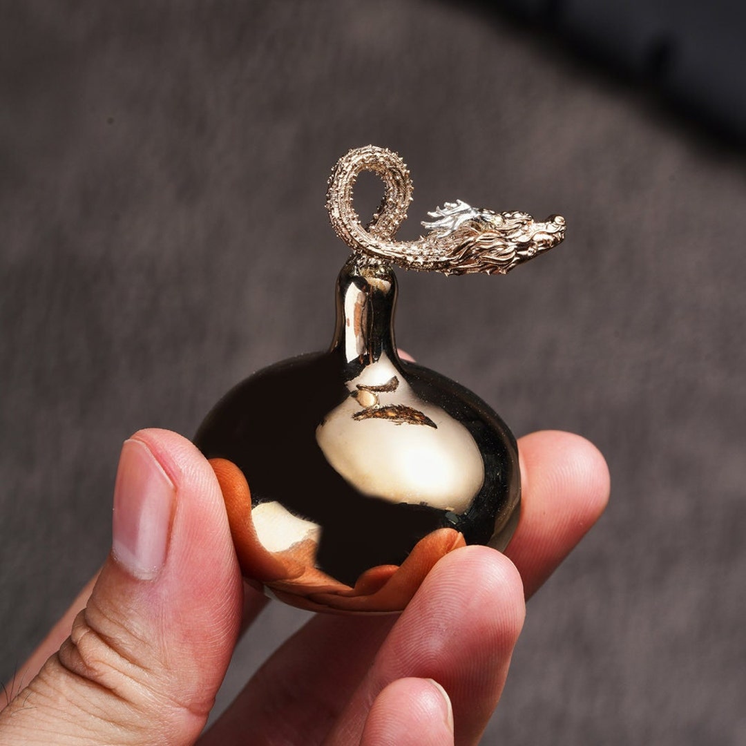 Bronze Casting Dominant Dragon Gourd, Copper Gourd Statue Crafts, Feng ...