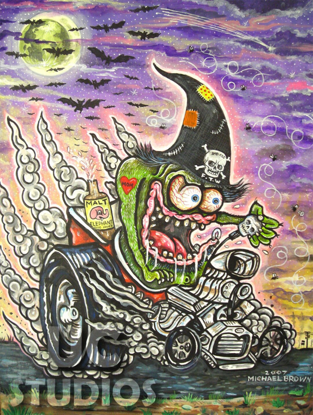 Halloween Hot Rod Fink UC Studios PRINT 181 Reproduction From Painting ...