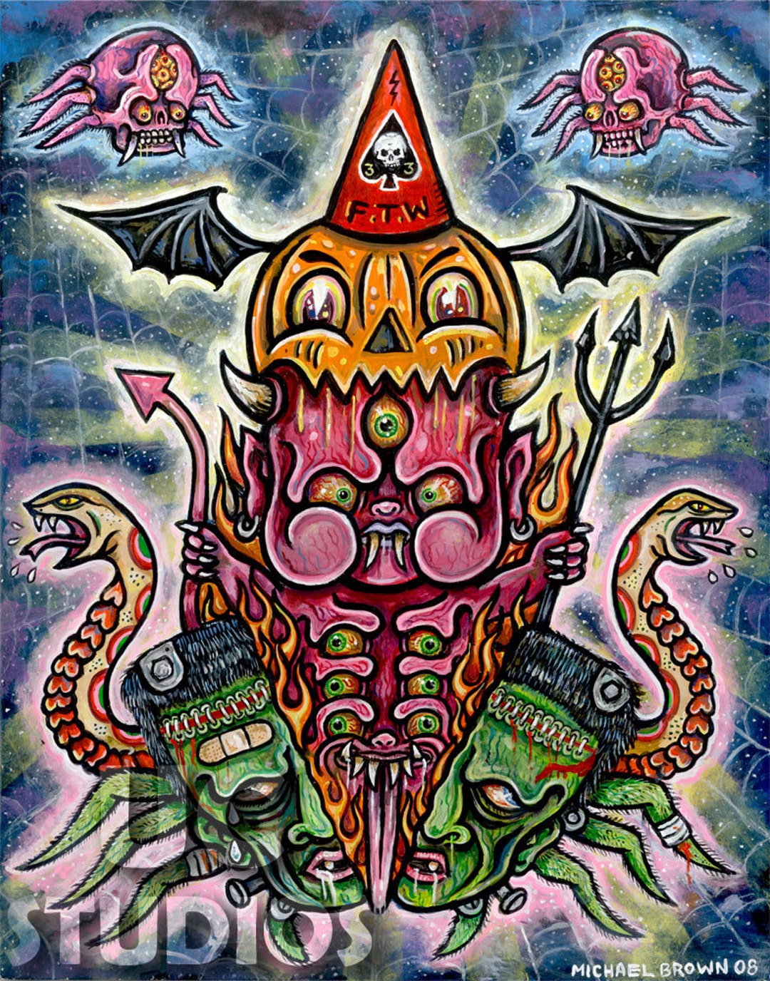 Cupie Devil Tattooed Frankenstein Monster Canon PRINT 240 Reproduction ...