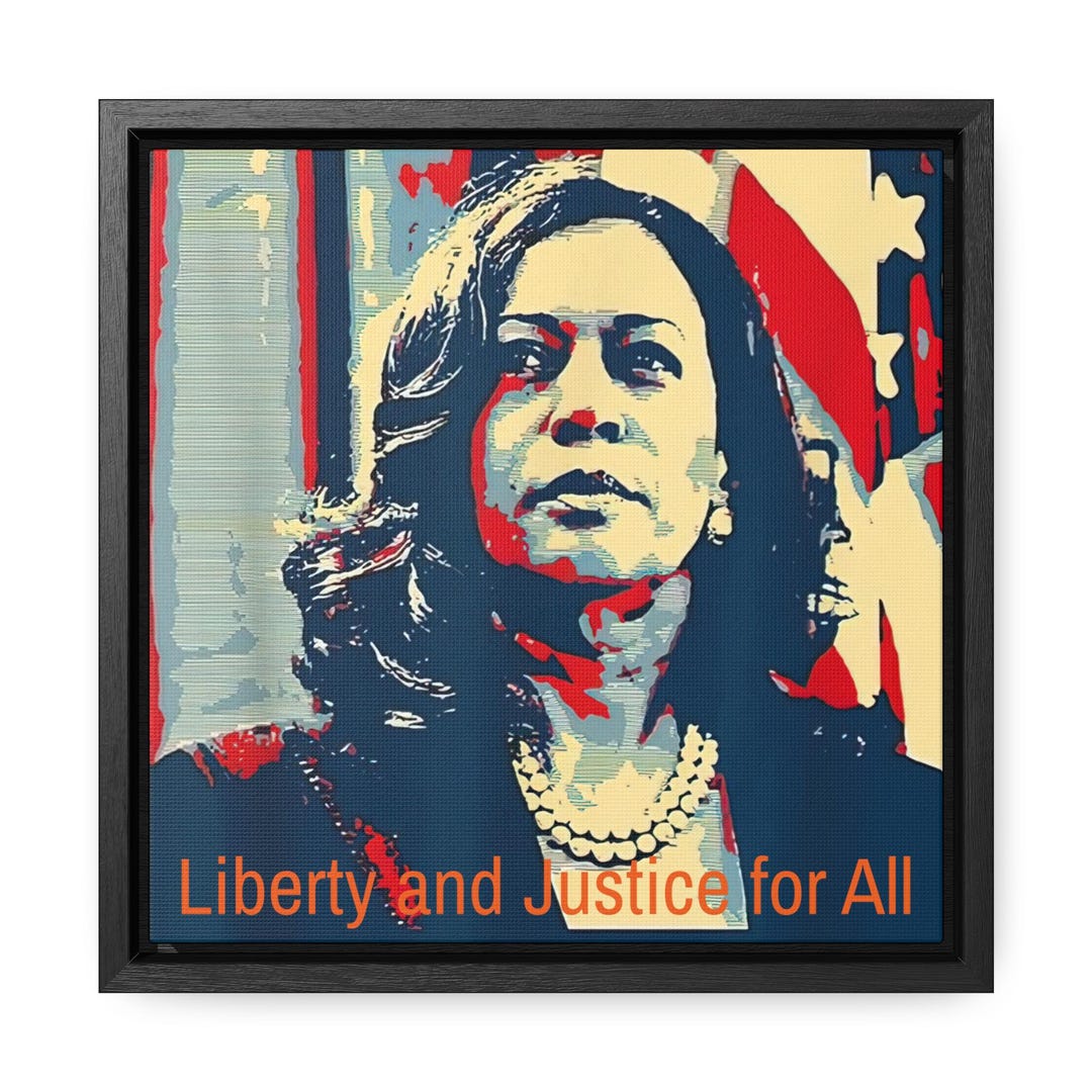 Show Support for Kamala Harris for President Print on Canvas Black or ...