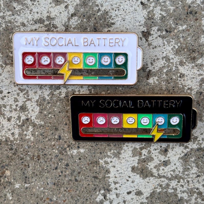 Social Battery Badge - Etsy