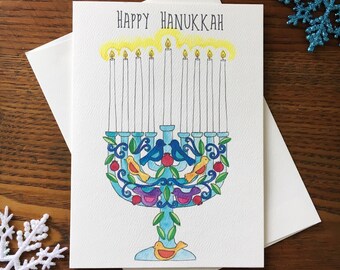 Hannukah Card Set. Hanukkah Menorah. Unique Holiday Card. Set | Etsy