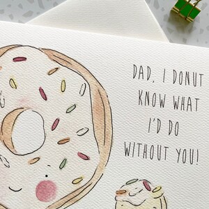 Donut Pun Card. Father's Day Card. Donut Card. Card for Dad. Food Pun ...