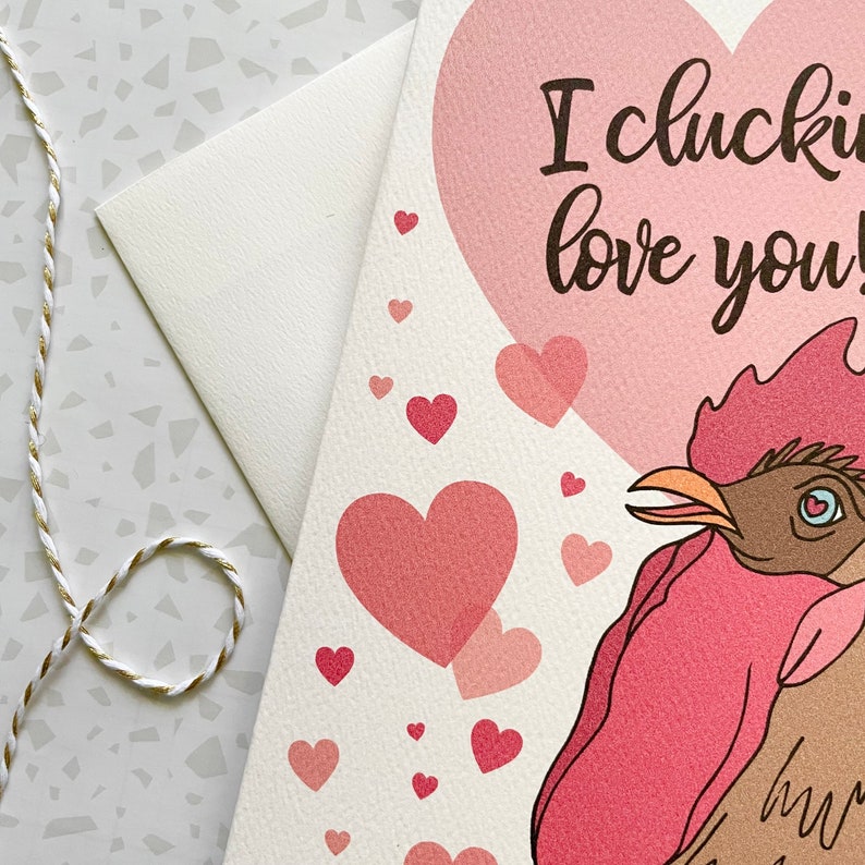 Chicken Card. Love Card. Valentine's Day. Chicken | Etsy