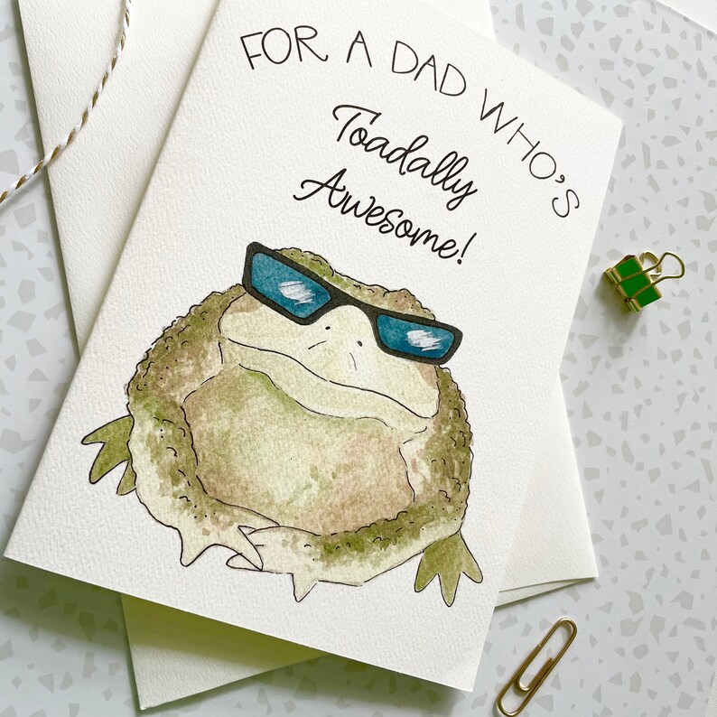Father's Day Pun Card. Awesome Dad. Card for Dad. Toad - Etsy