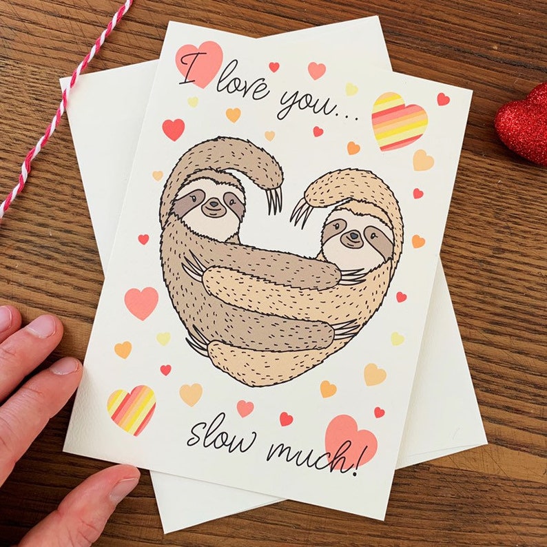 Sloth Love Card. Valentine's Day. Sloth Card. Pun Card. | Etsy