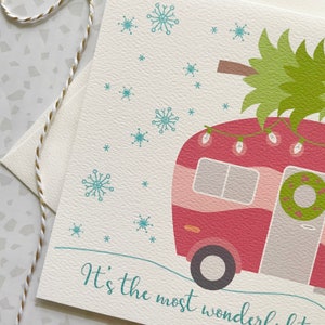 Christmas Camper. Retro Camper Card. Set of 8. Christmas Tree. Holiday ...