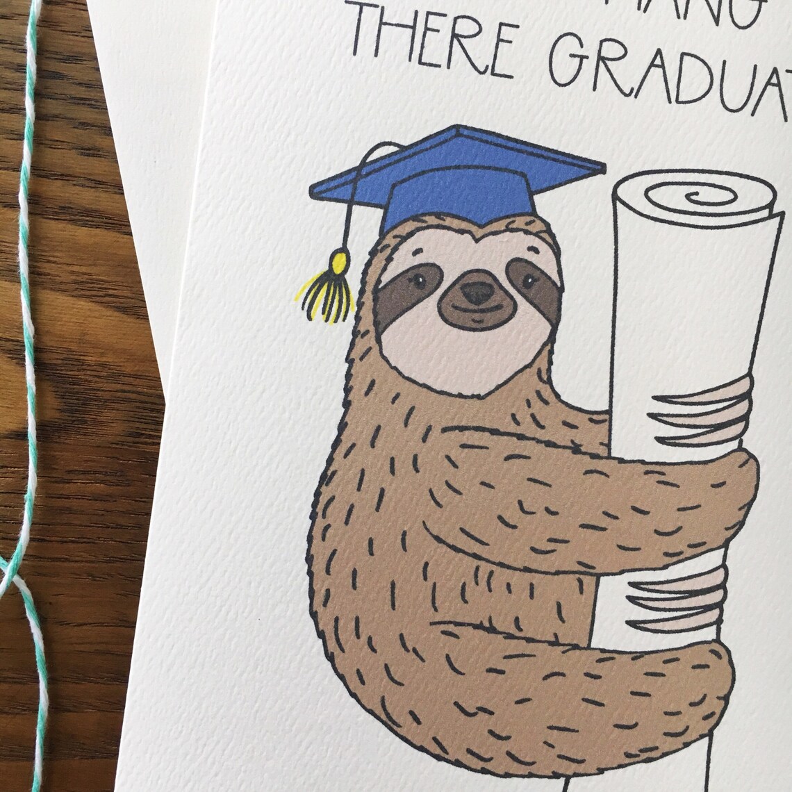 Sloth Card. For Graduate. Graduation card. Congratulations | Etsy