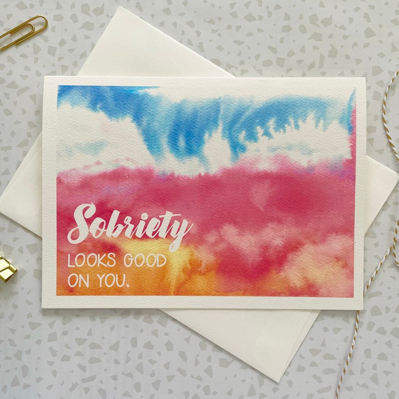 Recovery Card. Abstract Watercolor. Sober Card. Sober - Etsy