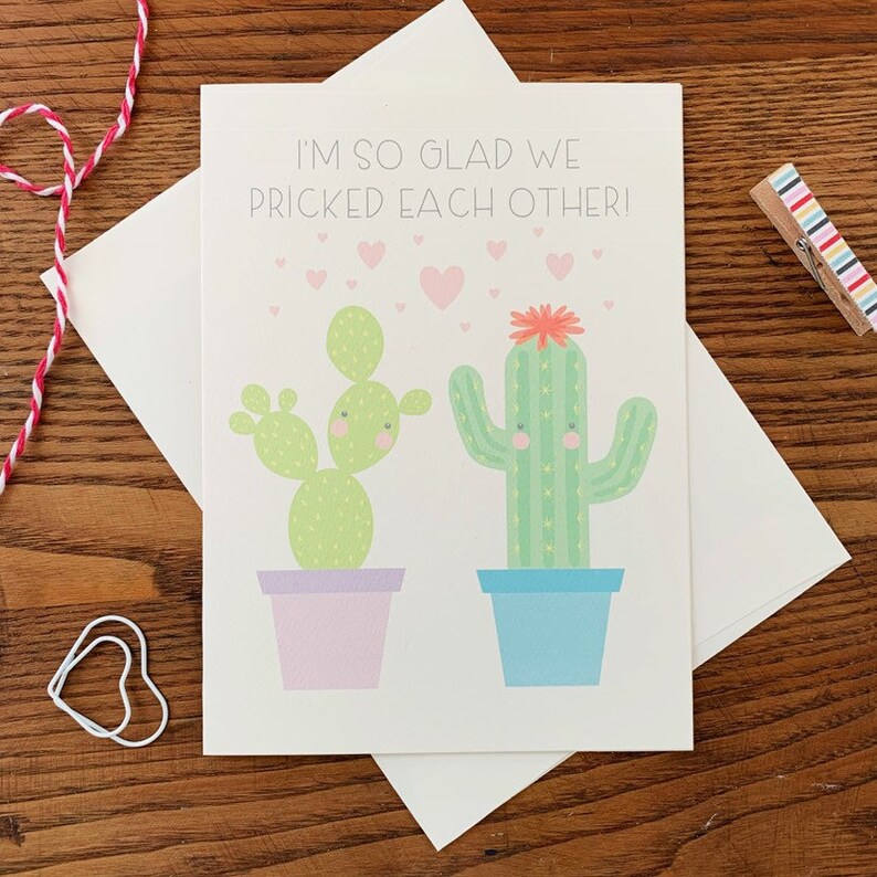 Cactus Card. Cactus Love Card. Cactus Pun Card. Anniversary | Etsy