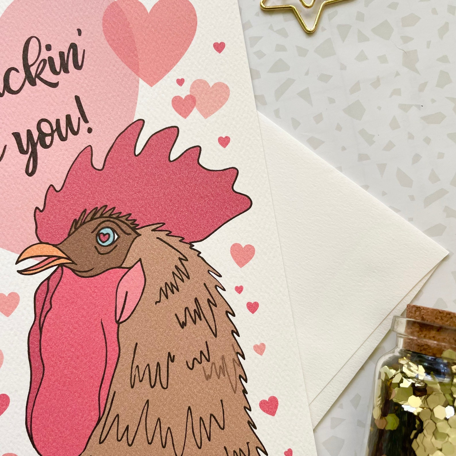 Chicken Card. Love Card. Valentine's Day. Chicken | Etsy