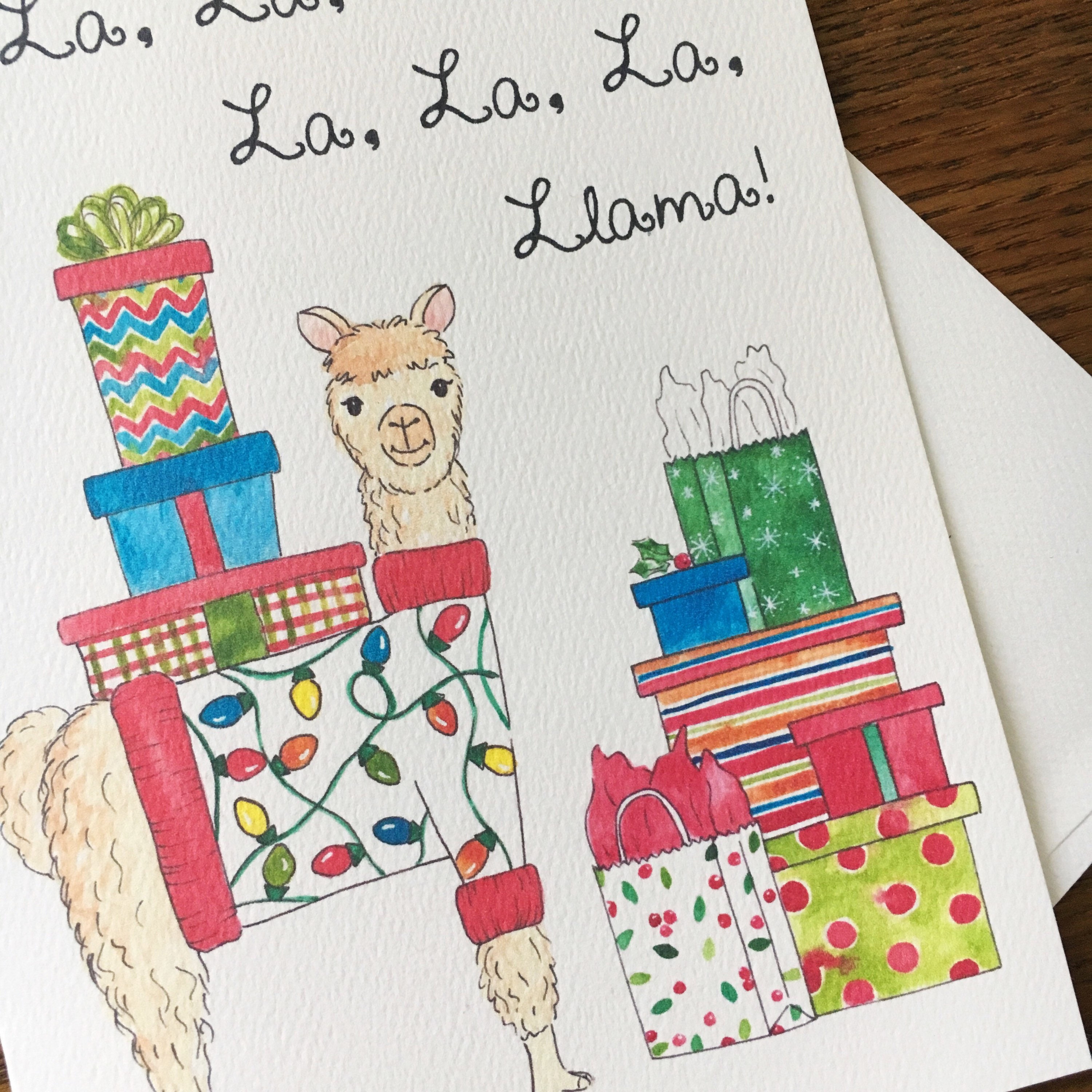 Llama Pun Card. Christmas Card. Fa La La Llama. Set of 10. | Etsy