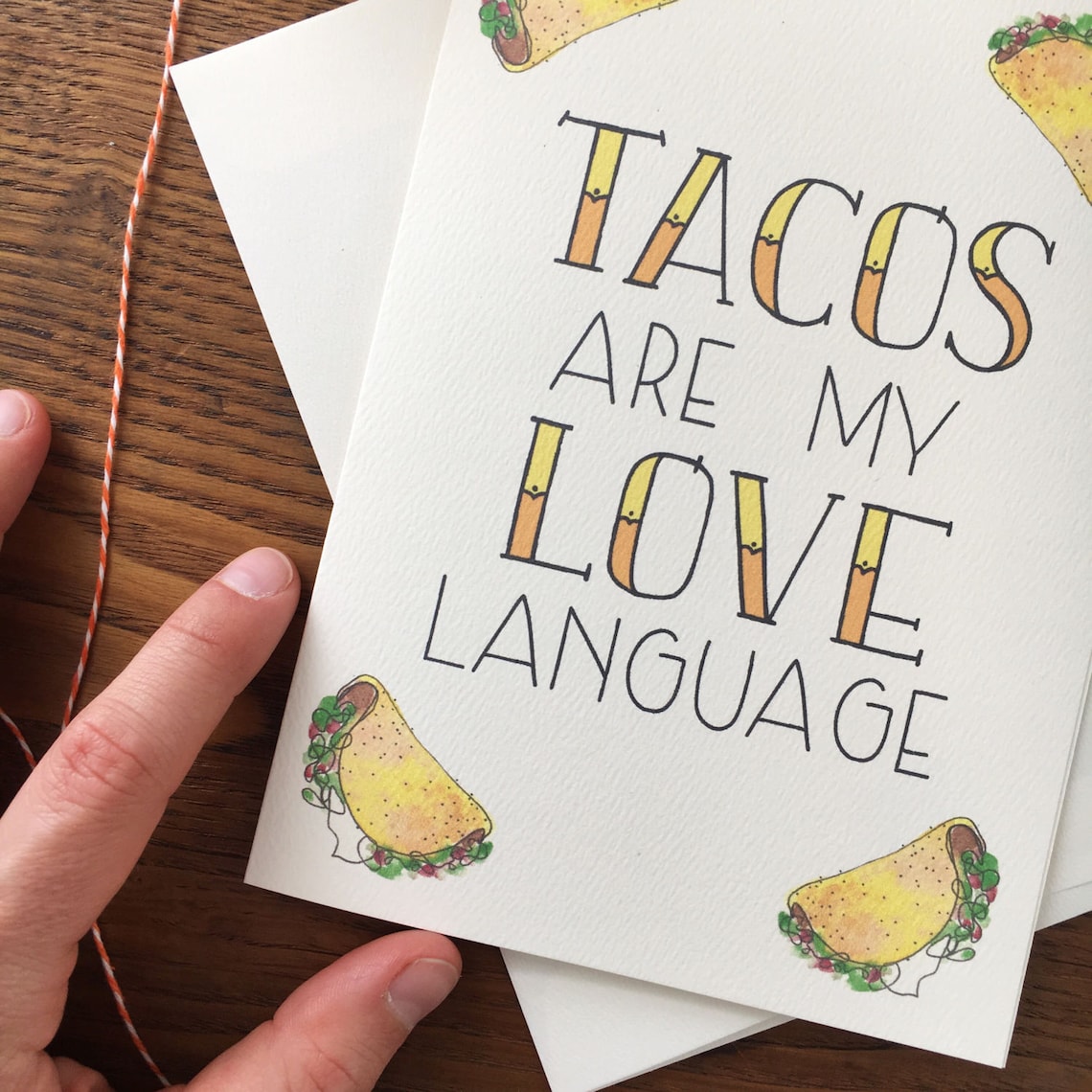 Taco Love. Taco Card. Taco Tuesday. Taco Thank You Card. Card | Etsy