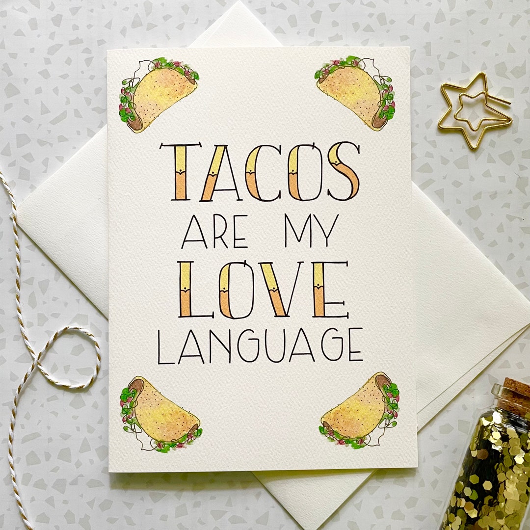 Taco Love. Taco Card. Taco Tuesday. Taco Thank You Card. Card for ...