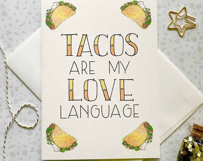 Taco Love. Taco Card. Taco Tuesday. Taco Thank You Card. Card for ...