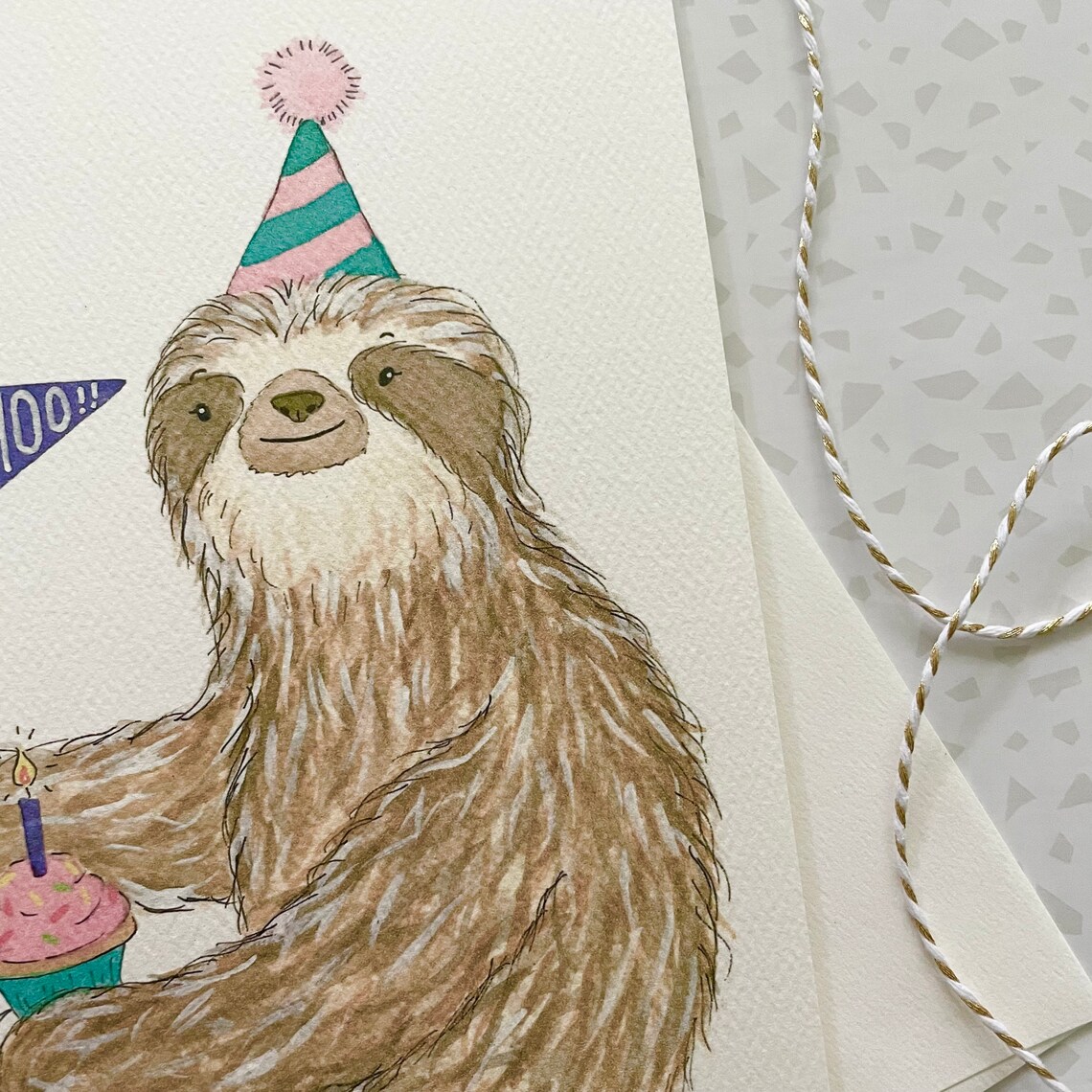 Sloth Birthday Card. Sloth Card. Animal Card. Pennant Card. | Etsy