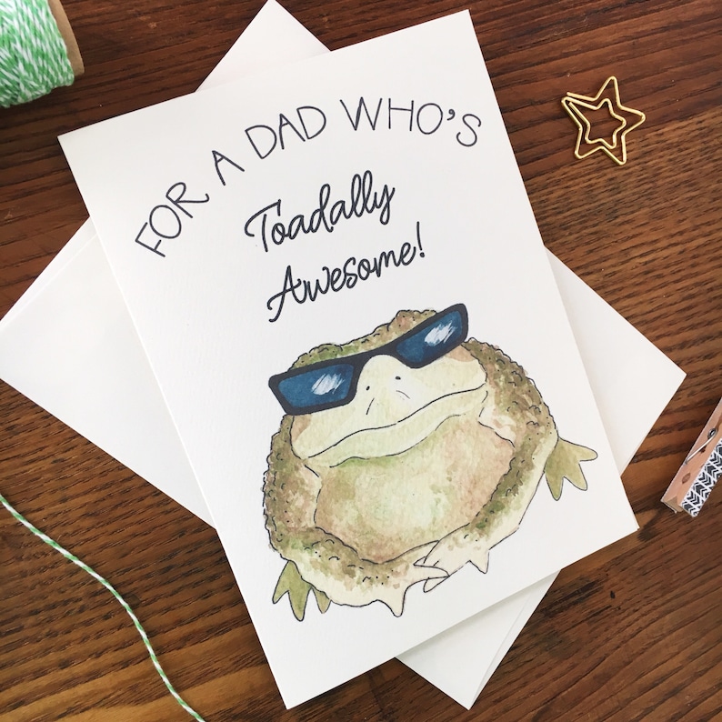Father's Day Pun Card. Awesome Dad. Card for Dad. Toad | Etsy