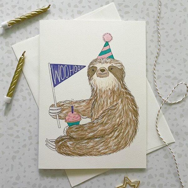 Sloth Card - Etsy
