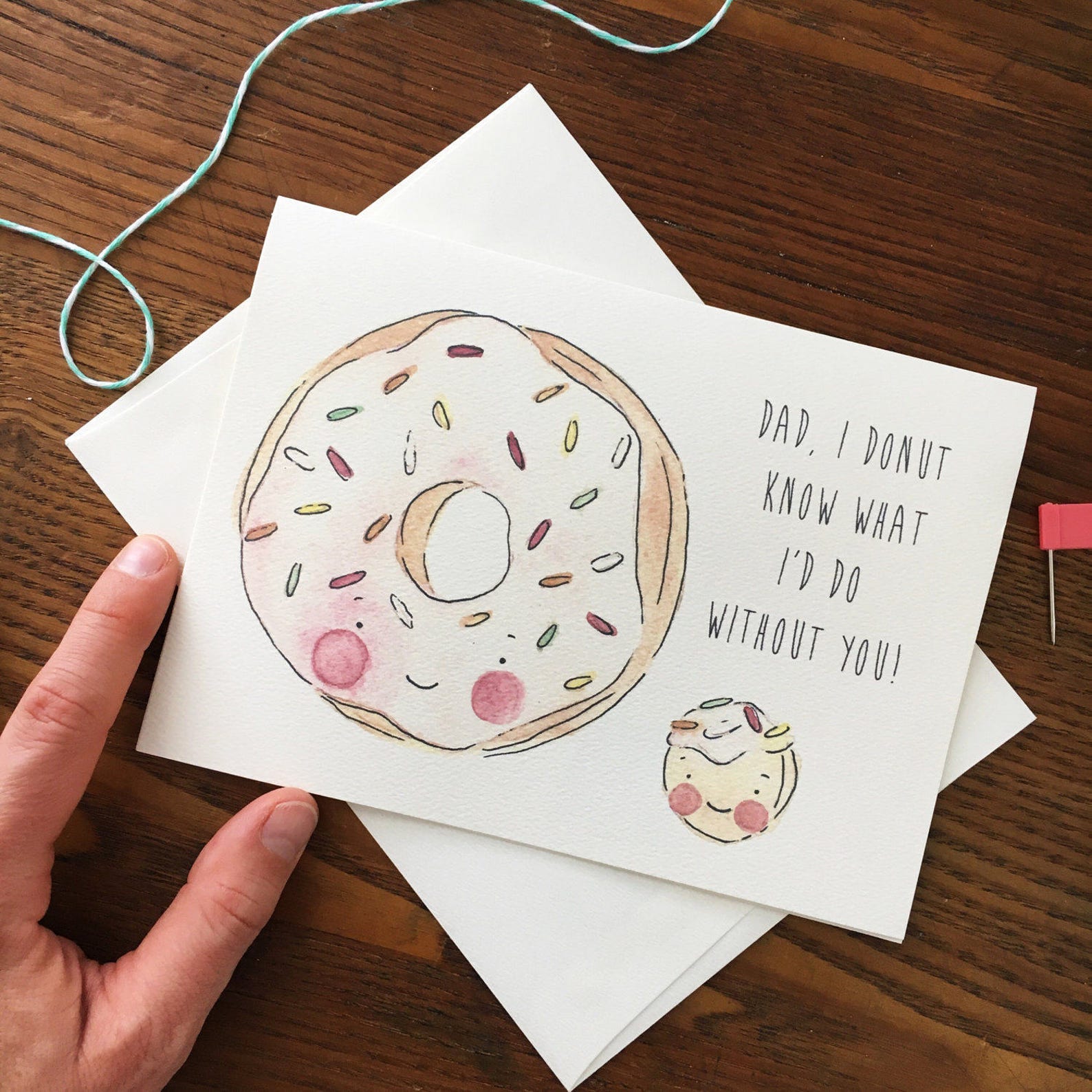 Donut Pun Card. Father's Day Card. Donut card. Card for | Etsy