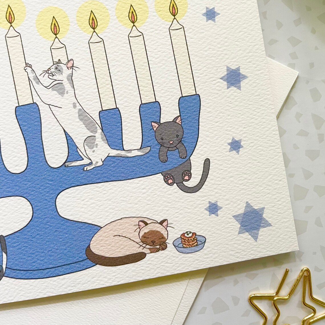 Cat Menorah Card. Hanukkah Menorah. Jewish Holiday. Happy | Etsy UK