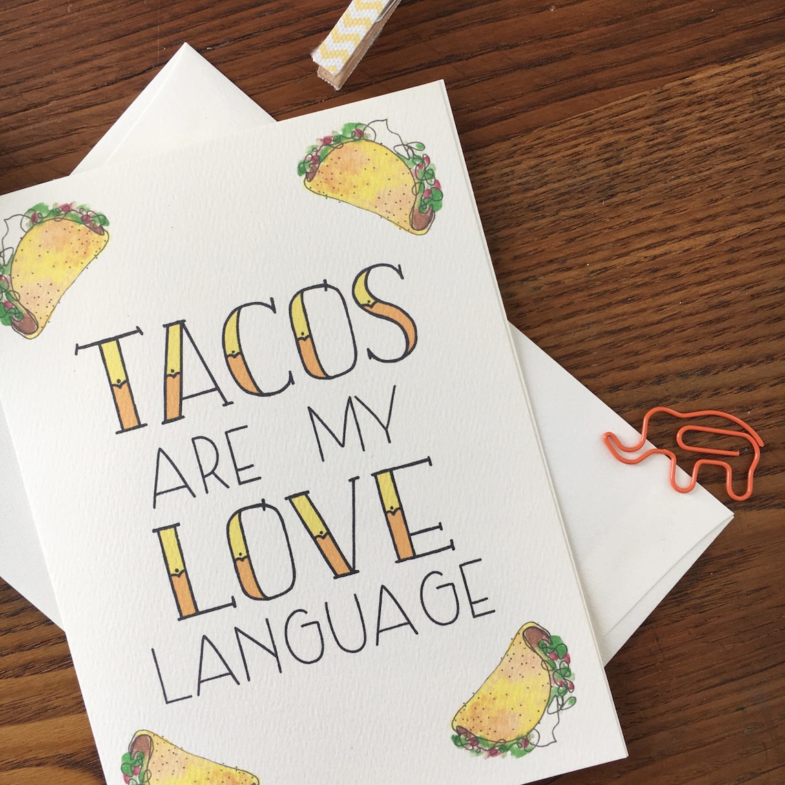 Taco Love. Taco Card. Taco Tuesday. Taco Thank You Card. Card | Etsy