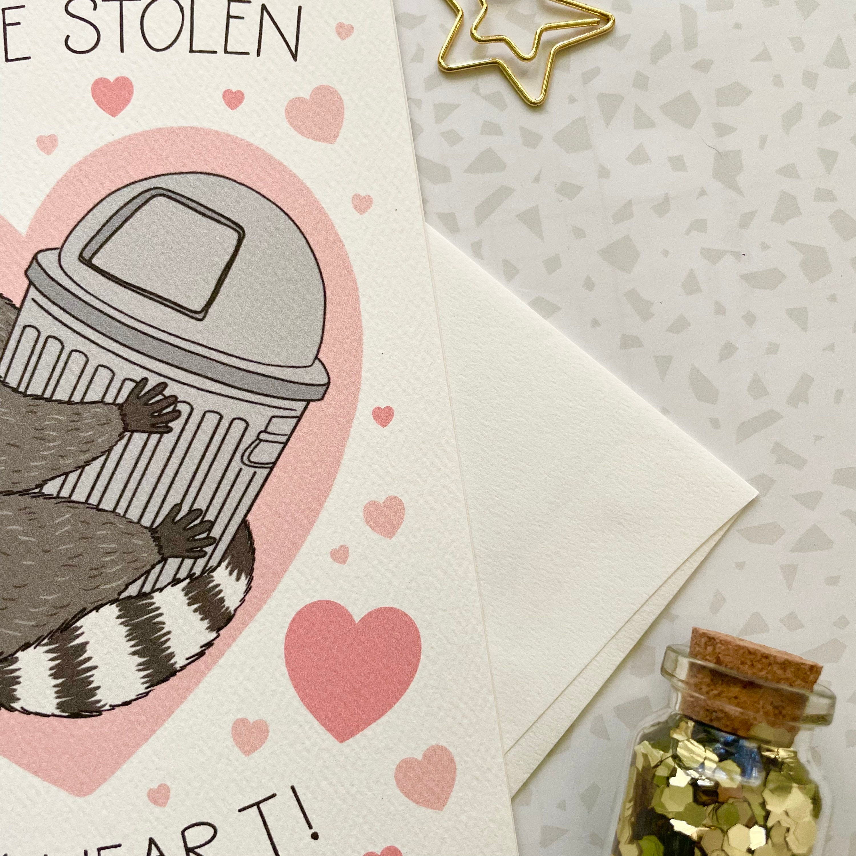 Raccoon Valentine. Valentine's Day. Love Card. Card for | Etsy