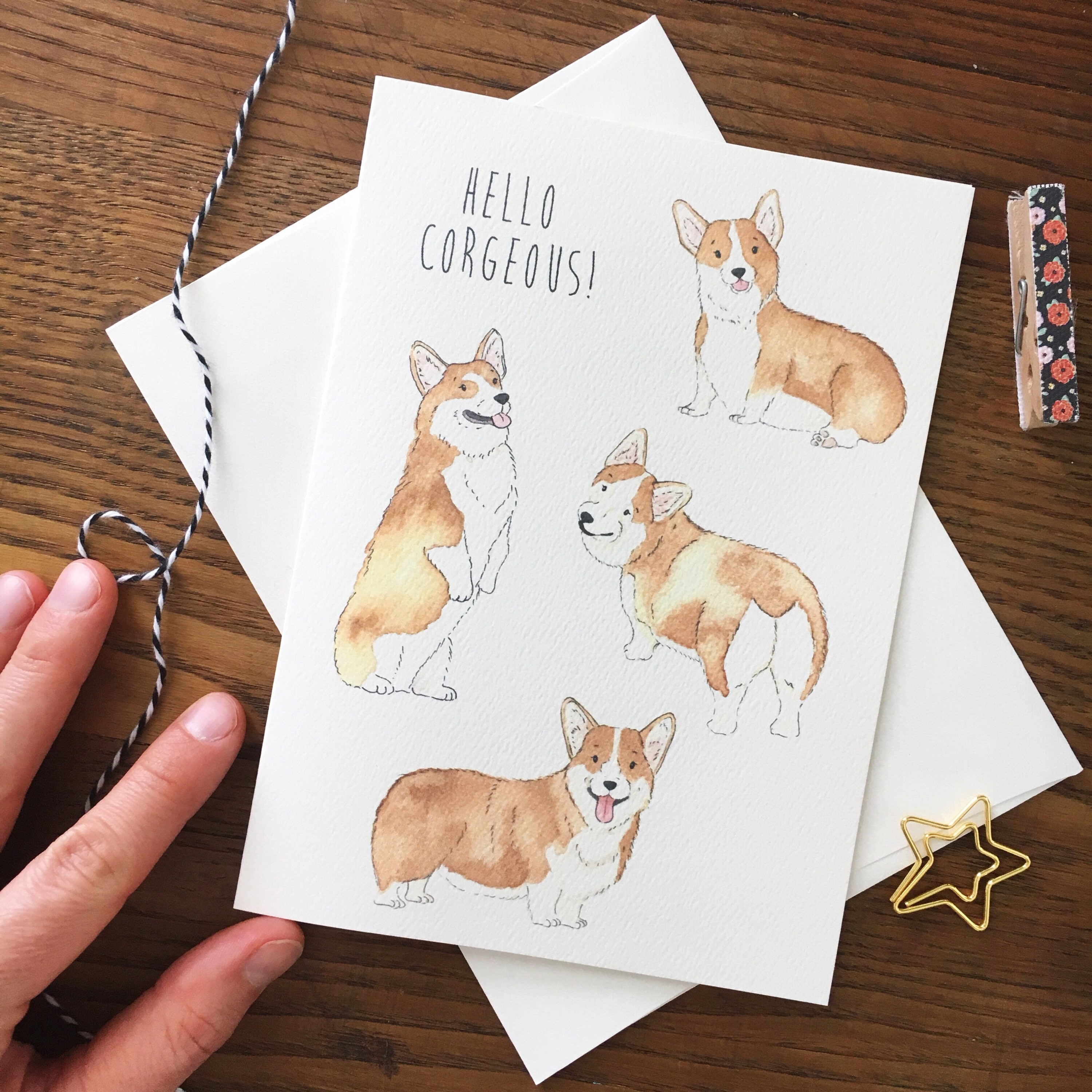 Corgi Card. Corgi Pun. Dog Card. Dog Lover. Hello Gorgeous. | Etsy