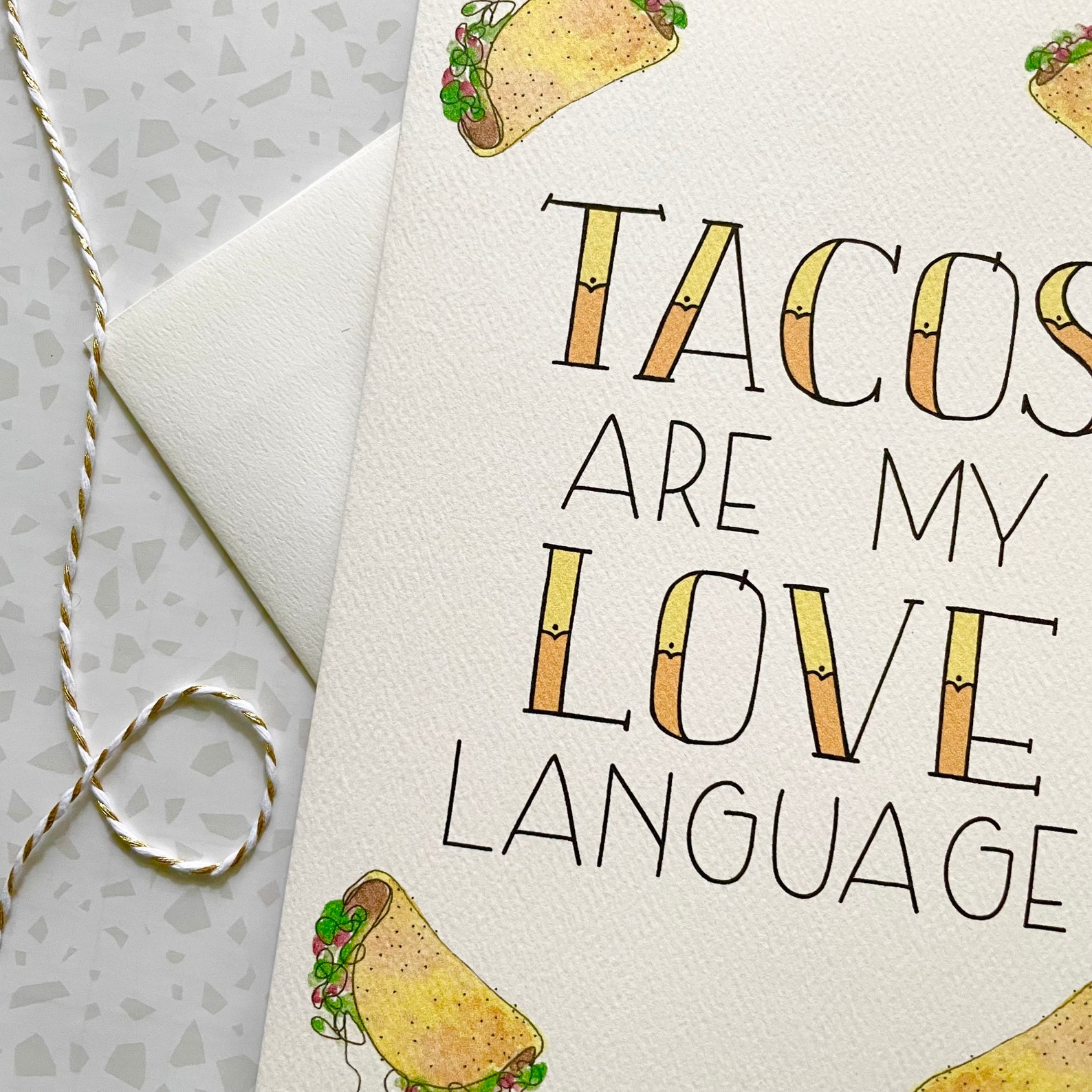 Taco Love. Taco Card. Taco Tuesday. Taco Thank You Card. Card - Etsy