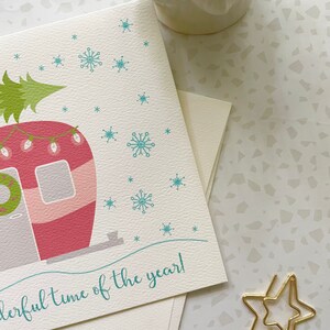 Christmas Camper. Retro Camper Card. Set of 8. Christmas Tree. Holiday ...