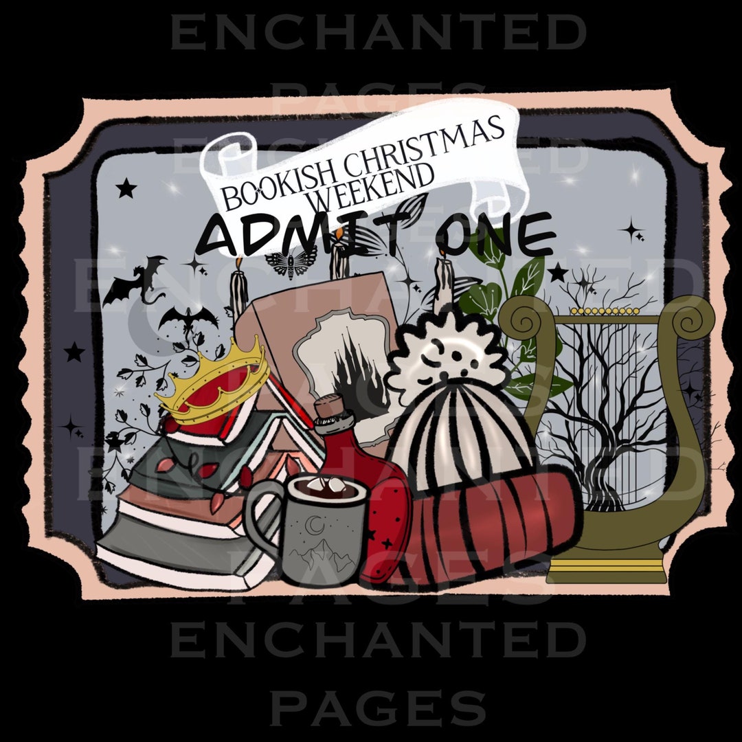 Bookish Christmas PNG- Romantic Fantasy Ticket - Etsy